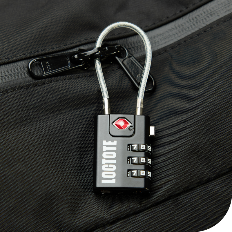 Loctote | 3-Digit Brass Combination Padlock | Anti-theft & secure bags